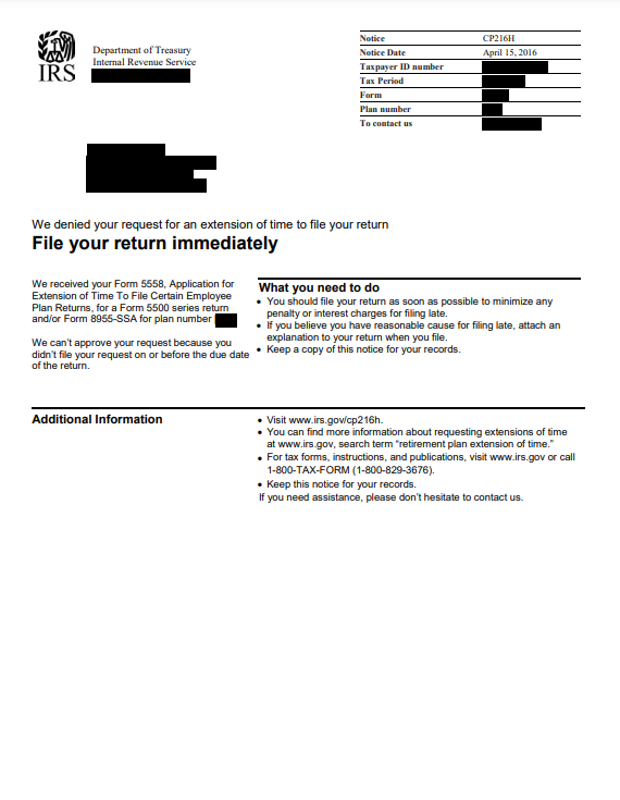 What is a CP216H Notice?