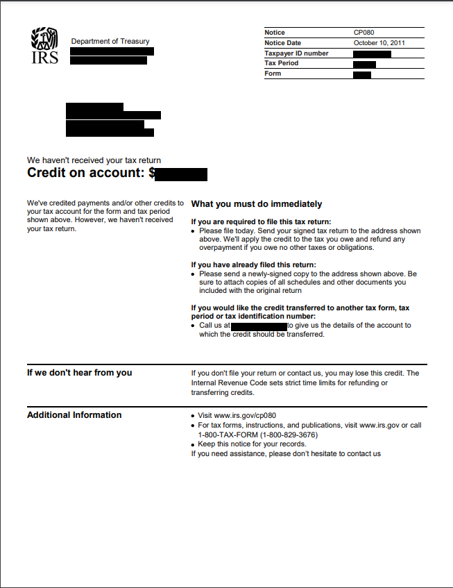 What is a CP080 Notice?