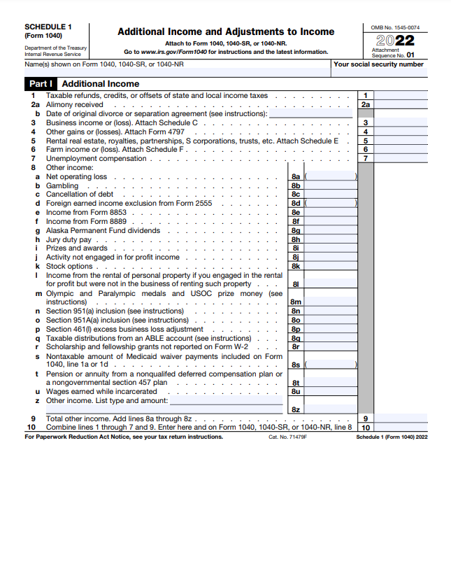 What is IRS Form 1040 Schedule 1?