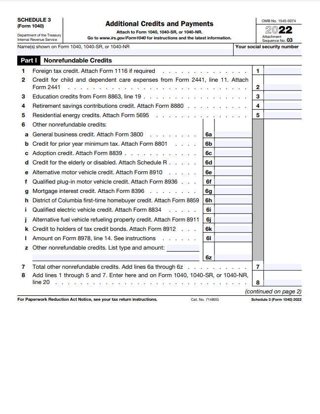 What is IRS Form 1040 Schedule 3?