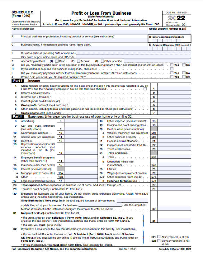 What is IRS Form 1040 Schedule C?