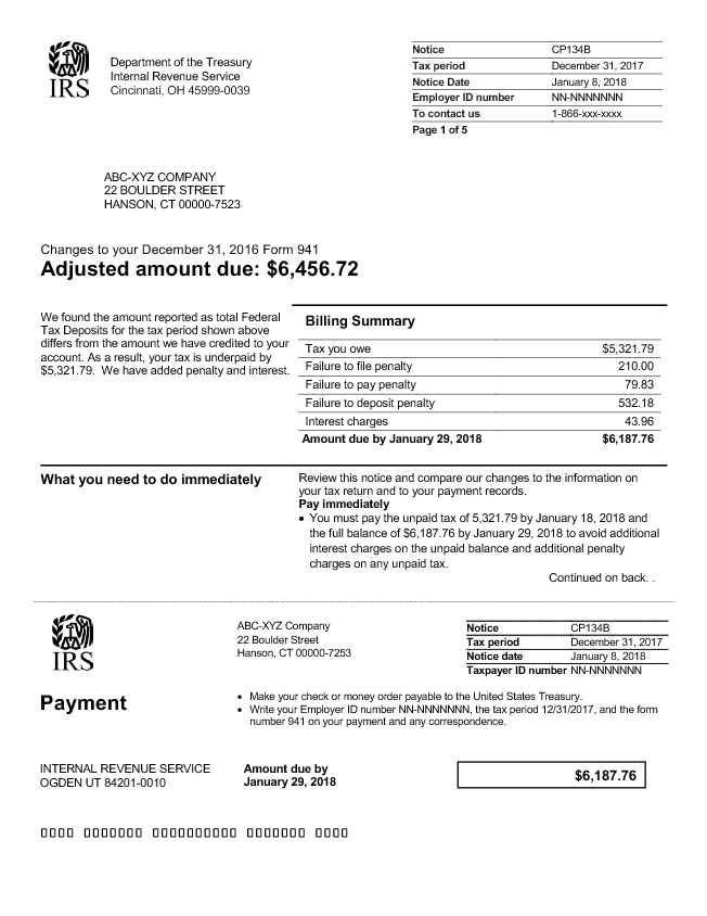 What is a CP134B Notice?