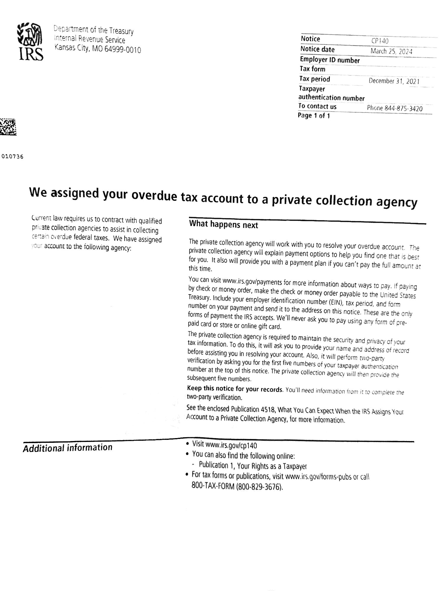 What is a CP140 Notice?