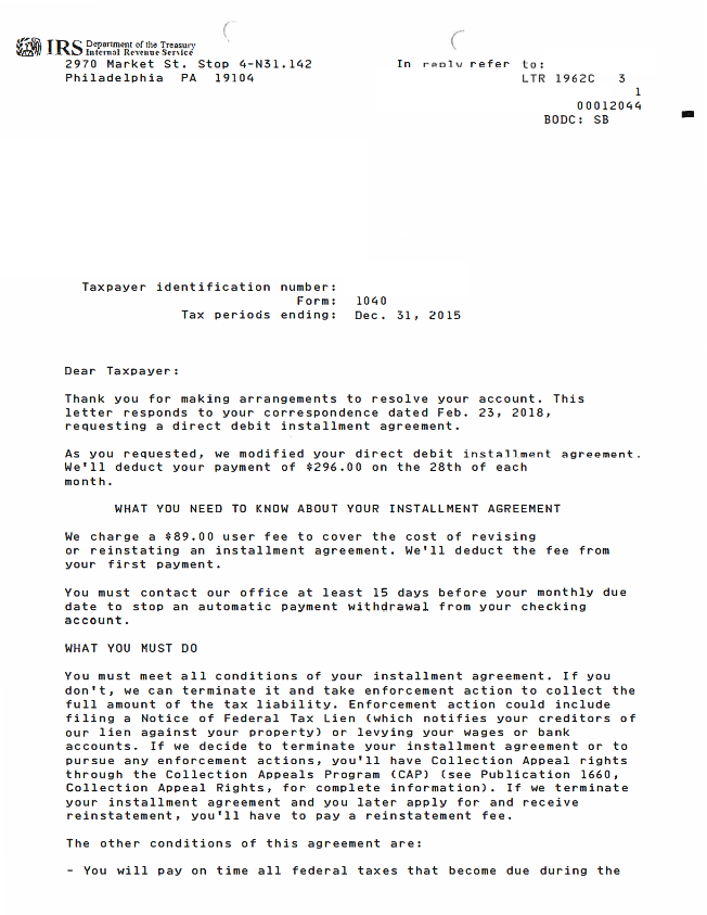 What is a LTR1962C Notice?