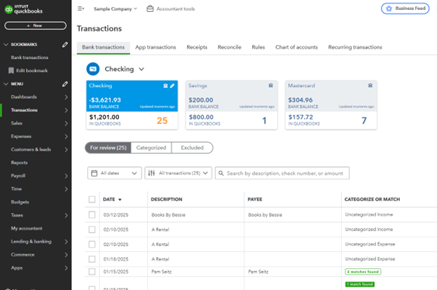 How do I reconcile my account in QuickBooks Online?