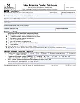 What is IRS Form 56?