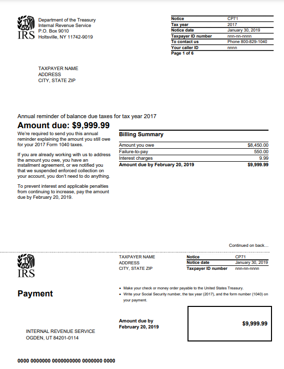 What is a CP71 Notice?