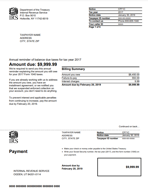 What is a CP71C Notice?