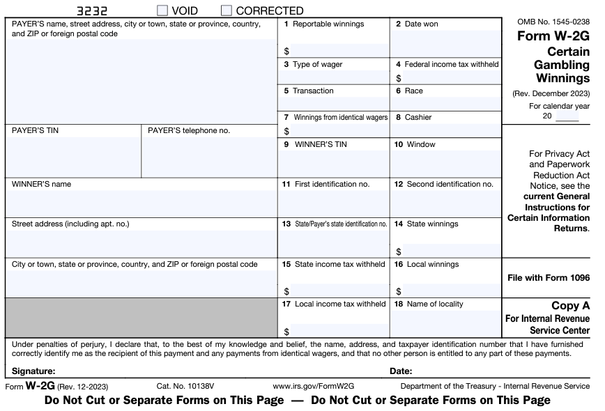 What is IRS Form W-2G?