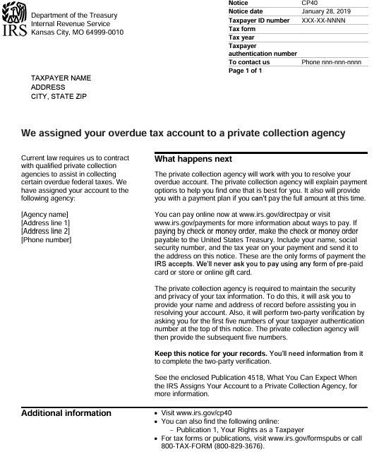 What is a CP40 Notice?