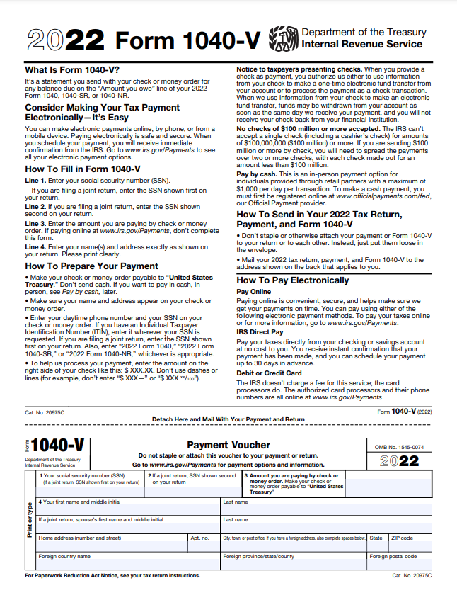 What is IRS Form 1040-V?