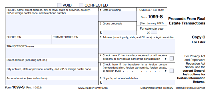 What is IRS Form 1099-S?