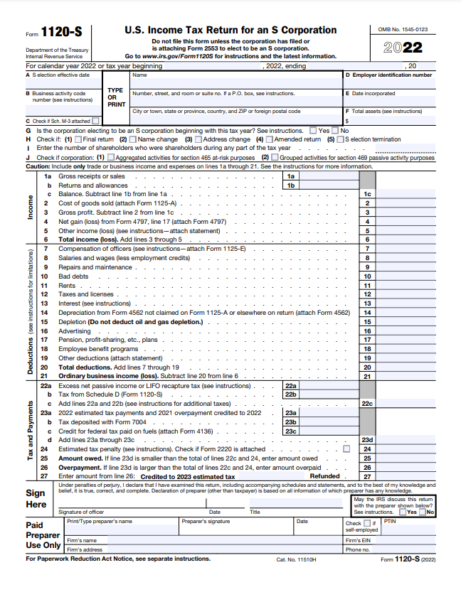 What is IRS Form 1120S?