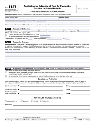 What is IRS Form 1127?