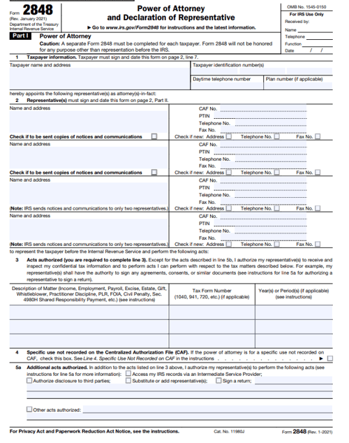 Why does my accountant need a power of attorney?