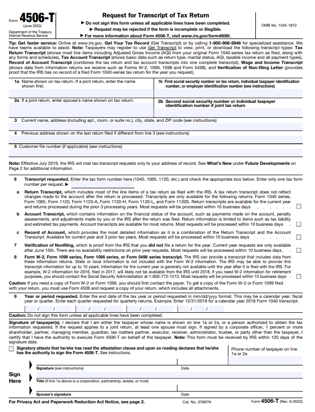 What is IRS Form 4506-T?