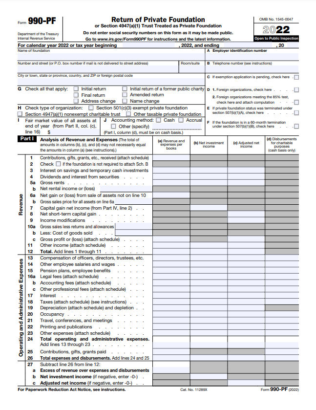What is IRS Form 990-PF?