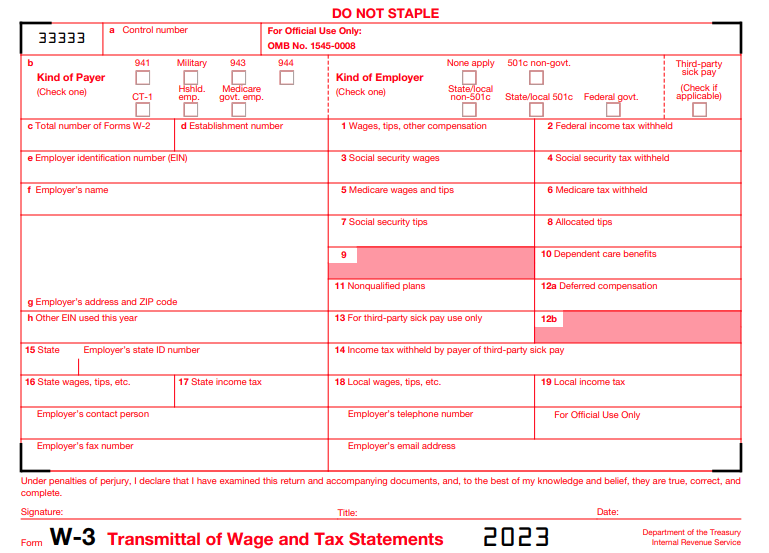 What is IRS Form W-3?