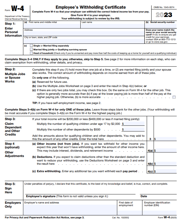 What is IRS Form W-4?