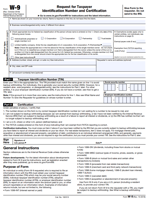 What is IRS Form W-9?