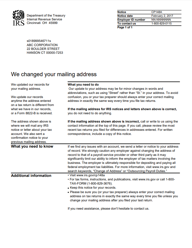 What is a CP148A Notice?