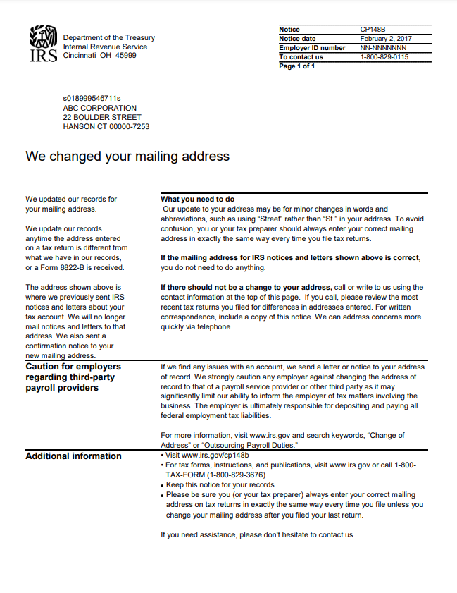 What is a CP148B Notice?