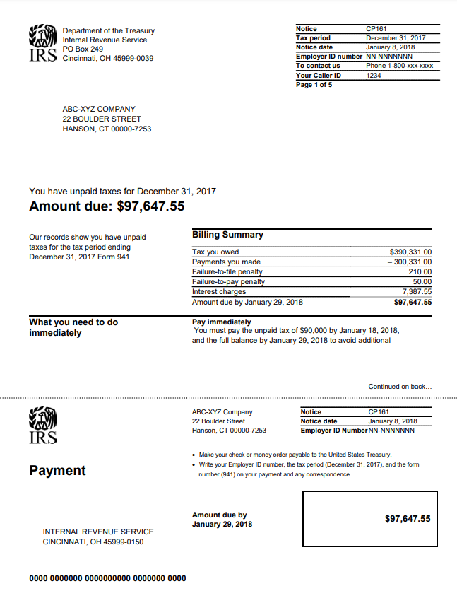 What is a CP161 Notice?
