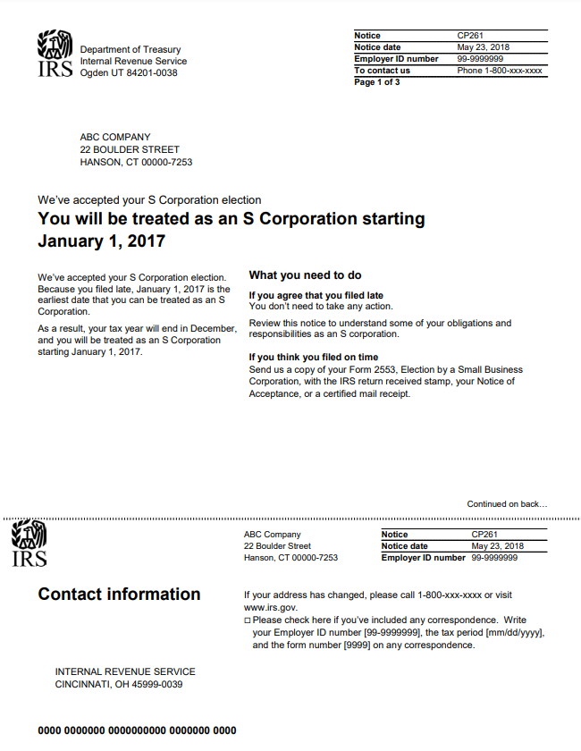 What is a CP261 Notice?