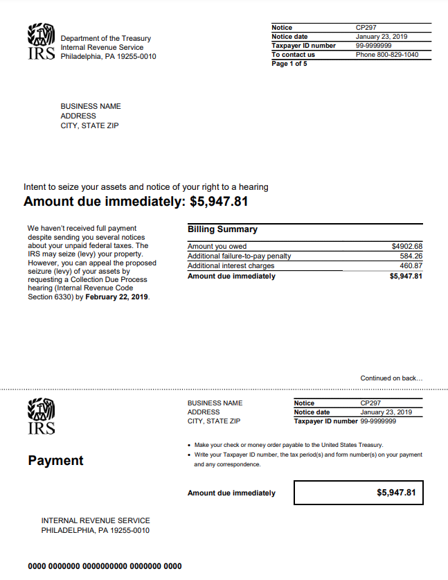 What is a CP297 Notice?